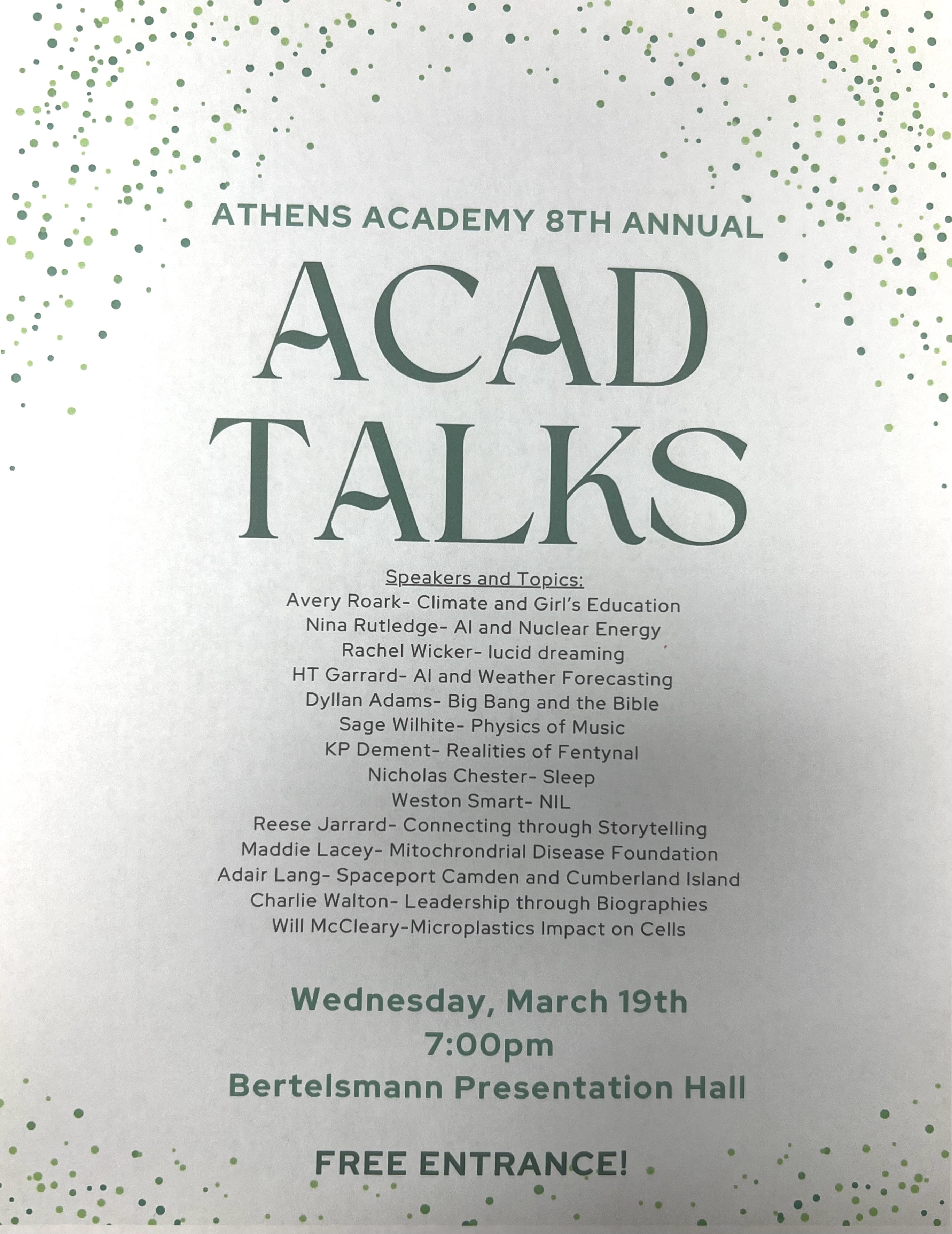 Athens Academy Student Life – Upper School Daily Life and Information